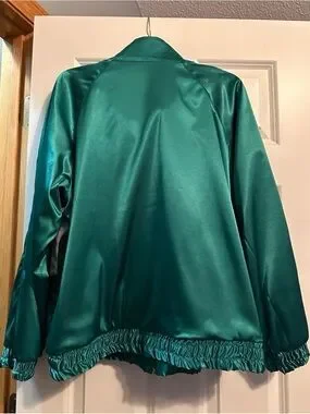 Handmade | Jackets & Coats | Bts Jimin Inspired Teal White Red Satin ...